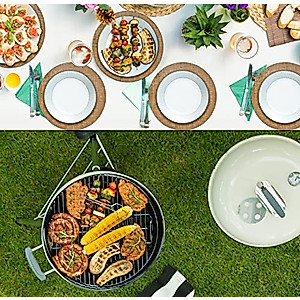 Gift Boutique 24 Disposable Burlap Round Charger Plates 13" Rustic Burlap Print Dinner Serving Tray Paper Cardboard Platter for Table Place Setting Wedding Decoration