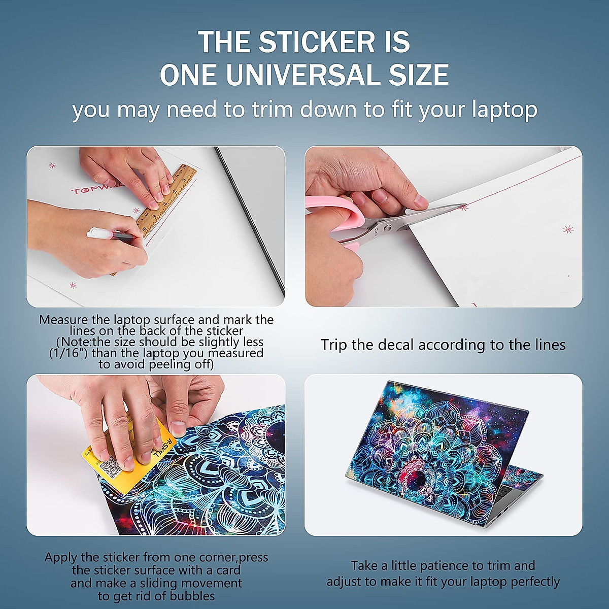 icolor Laptop Skin Sticker Decal 12 13 13.3 14 15 15.4 15.6 inch Personalized Universal Notebook Vinyl Skin Stickers Cover Art Decal Computer Protector