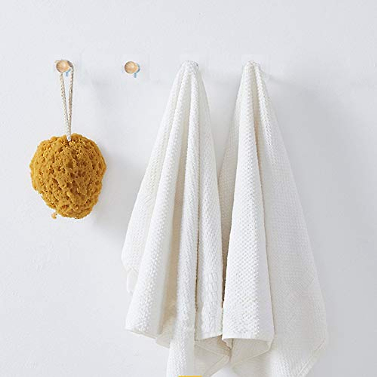 FOTYRIG Adhesive Hat Hooks for Wall Hat Hanger Wall Rack Mounted Coat Hanging Wooden Bathroom Hooks Stick On Door Closet Cabinet Wardrobe Entryway Waterproof OilProof-8 Packs