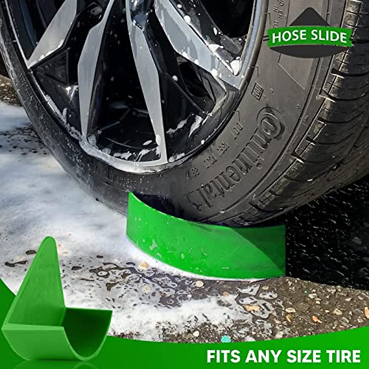 Hose Slide The Original Hose Wire Cable Guide | Prevents Snagging Under Tire | The Ultimate Car Detailing/Washing Tool (Mantis Green, 4 Pack)