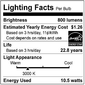 Sunlite 41176 LED BR30 Recessed Bulb, 10.5 Watt (65w Equivalent), 800 Lumens, Medium E26 Base, Dimmable Flood, UL Listed, 3000K Warm White, 6 Count