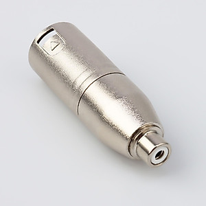 tisino Female RCA to XLR Male Adapter, XLR to RCA Converter Gender Changer Audio Coupler Connector - 2 Pack