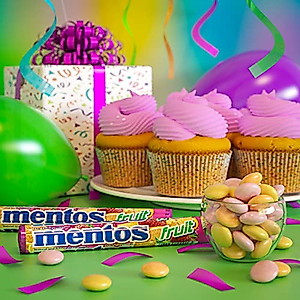 Mentos Candy, Mint Chewy Candy Roll, Fruit, Non Melting, Holiday, Party, Concessions, Office, 14 Pieces (Bulk Pack of 15) - Packaging May Vary