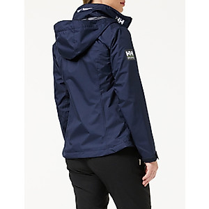 Helly Hansen Women's Crew Hooded Waterproof Windproof Breathable Rain Jacket, 598 Navy, Medium