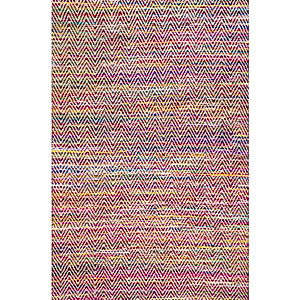 nuLOOM Rochell Handwoven Chevron Area Rug, 5 x 8 ft, Magenta
