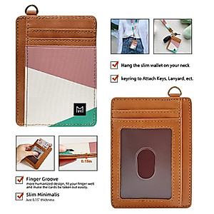 MOGEWOE Credit Card Holder Wallet for Women Slim Minimalist RFID Blocking Leather Elastic Front Pocket Wallet