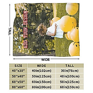 Custom Blanket with Photos Personalized Blanket Customized Throw Blanket Photos Custom Gifts for Christmas, Kids, Adults, Family Friends Lovers Dog Pets Personalized Birthday 40x30 in