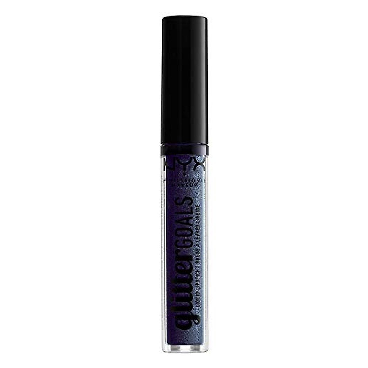 NYX PROFESSIONAL MAKEUP Glitter Goals Liquid Lipstick - Oil Spill (Black With Blue And Purple Glitter)