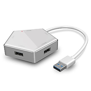 TWDYC USB Hub，Four USB 3.0 Hub with Micro External Power Hole High Speed Four Port Splitter (Color : White)
