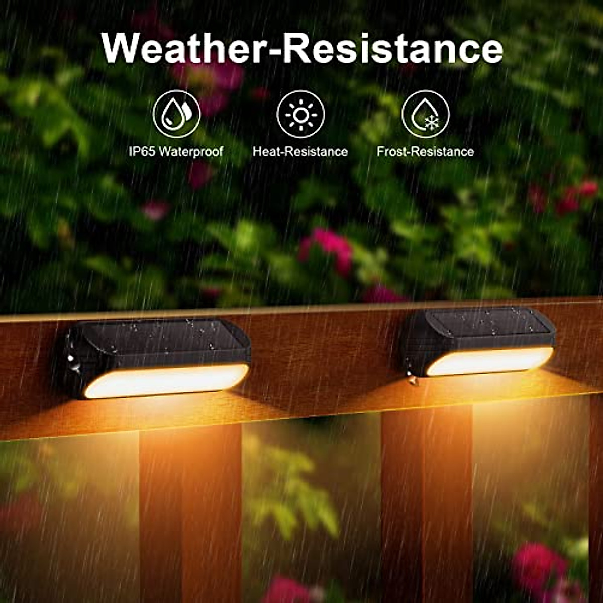 WdtPro Solar Deck Lights, 6 Pack Solar Fence Lights Outdoor Waterproof Warm White/Color Changing Solar Step Lights for Garden, Stairs, Wall, Deck, Fence, Pool, Front Door