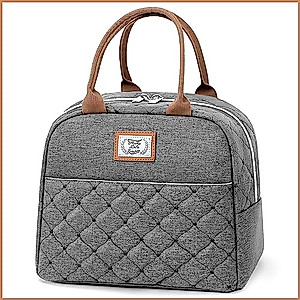 Lekesky Lunch Bag for Women Lunch Box Insulated Cute Lunch Tote Bag Leakproof Lunchbox for Adult Work, Grey