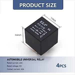 gunhunt 4 PCS 40A Automotive Relays, Car Relay Switch, 5 Pin Relay, 12V Waterproof Car Relay, Trim System Components, Replacement for Car Boat Outboard Motor (Black)