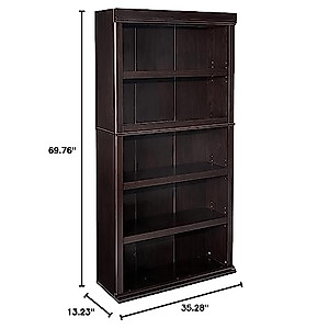 Sauder 5 Shelf Split Bookcase, Jamocha Wood finish