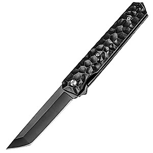 URiver Pocket Knife,Pocket Survival Knife,Pocket Knife for Camping Hiking,Aluminum Handle,Glass Breaker, With Pocket clip,Material