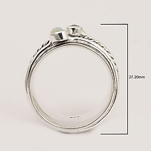 Spinner Ring !! 925 Sterling Silver Opal Gemstone Meditation Ring, Anxiety Ring, Fidget Ring, Anti Stress Ring, Worry Band (9.5)