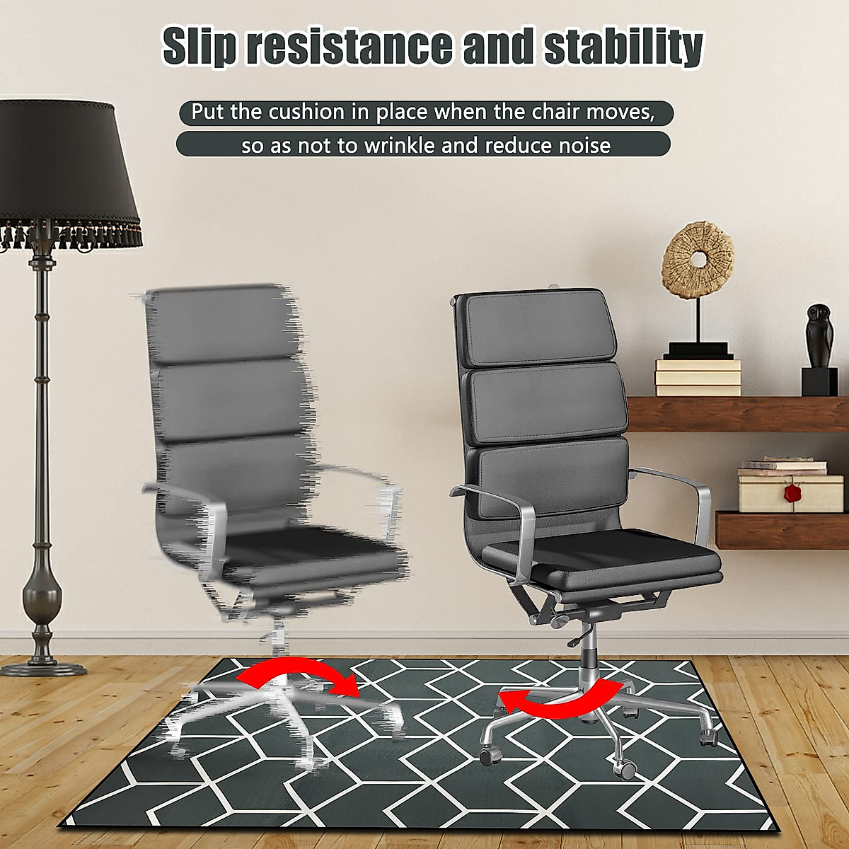 YEXEXINM 36"X48" Office Chair Mat for Hardwood Floor, Anti-Slip Desk Chair Mat, Chair Rugs Floor Protectors Mat, Computer Chair Mat for Rolling Chair, Chair Carpet Mat for Home Office