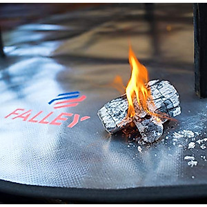 FALLEY 36" Fireproof Heat Resistant Round Portable Folding Fire Pit Mat Protector for Wood,Grass,Deck, Patio|Camping Firepit Mat to Keep Under Burning BBQ Grill with Extra Thick Pad to Shield Ground