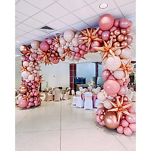 Bezente Blush Dusty Pink Latex Balloons, 60pcs 12 inch Beige White Dusty Rose Gold Nude Latex Balloons Kit for Baby Shower for girl, Bridal Shower, Wedding, Boho Birthday Party Decorations