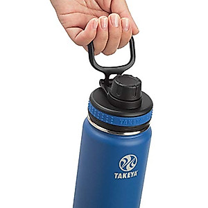 Takeya Originals 24 oz Vacuum Insulated Stainless Steel Water Bottle with Straw Lid, Navy