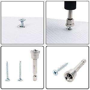 AUTOTOOLHOME 6pcs Drywall Screw Bit Magnetic Drywall Screw Setter PH2 Bits with 2" Quick Change Bit Holder for Plasterboard Screws Positioning Bit Batch Head
