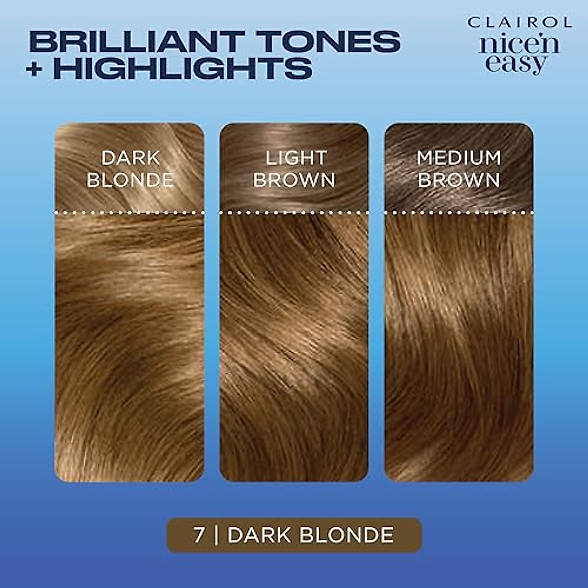 Clairol Nice'n Easy Permanent Hair Dye, 7 Dark Blonde Hair Color, Pack of 1