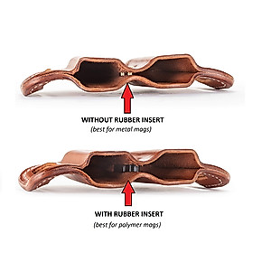 1791 GUNLEATHER 2.2 Flex Mag Holster with Adjustable Retention Screws - Double Mag Pouch for Polymer & Metal Double Mags, OWB Magazine Pouch for Belts - Classic Brown