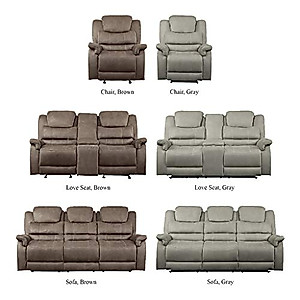 Homelegance 84" Double Reclining Sofa (Manual), Gray