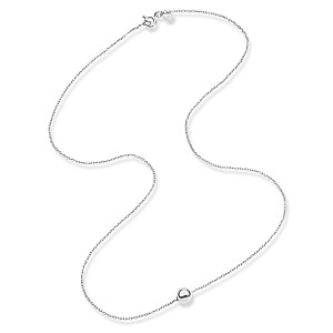 Miabella 925 Sterling Silver or 18Kt Yellow Gold Over Silver Italian 5mm Slide Bead Ball Pendant Necklace for Women Chain Made in Italy (Length 18 Inches, sterling silver)