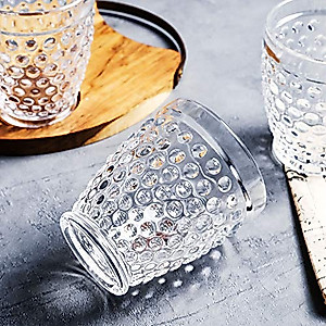 Clear Hobnail Glasses Tumbler - Old Fashioned Vintage Drinking Glasses Sets - for Refreshments, Soda & Juice, Perfect for Dinner Parties, Bars & Restaurants, 13oz, Set of 6 (Clear, Tumbler(Tall))