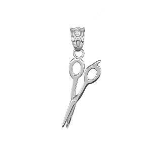 Trendy Necklaces 925 Sterling Silver High Polish Hair Stylist Scissor Pendant