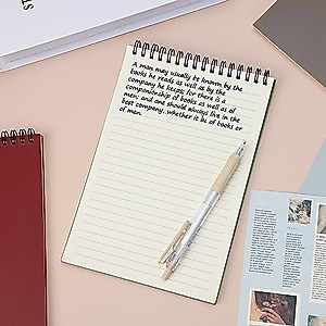 EOOUT 5pcs Top Bound Spiral Notebook 5 Color A5 Size Thick Plastic Hardcover 7mm College Ruled Paper 60 Sheets (120 Pages) Journal for School and Office Supplies