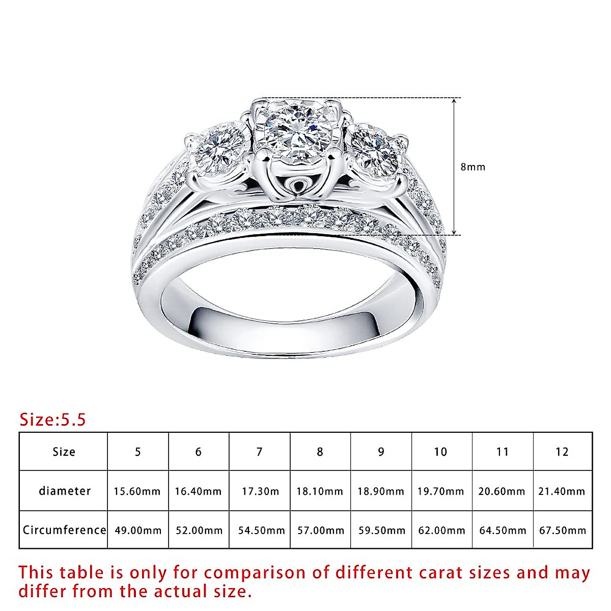 Beyond Brilliance 2.00 Carat Natural Diamond Engagement Ring Bridal Set for Women | 10K White Gold Rings (I-J, I2-I3) | Fine Jewelry for Her | Gift Box Included (Size-8)