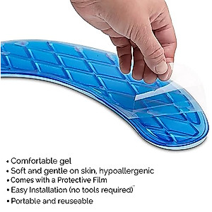 Morvat Washable Gel Toilet Seat Cover, Padded Riser Cushion for Toilets & Commode Chair, Maximum Pain Relief Comfort & Support, Adhesive Raised Donut Pad for Elderly & Handicapped, Blue