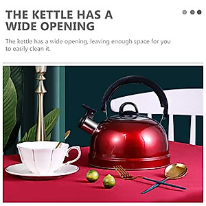 Cabilock Tea Kettle Electric 3L Stainless Steel Tea Kettle Whistling Kettle Sound Water Kettle Stovetop Teapot Boiling Kettle Water Boiler for Gas Stove Stovetop Pour Over Coffee Kettle