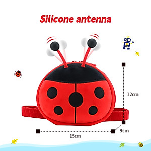Supercute 3D Cartoon Kids Girls Ladybug Purse for Toddler Kids Crossbody Bags, Red, 6.35.53.9inch