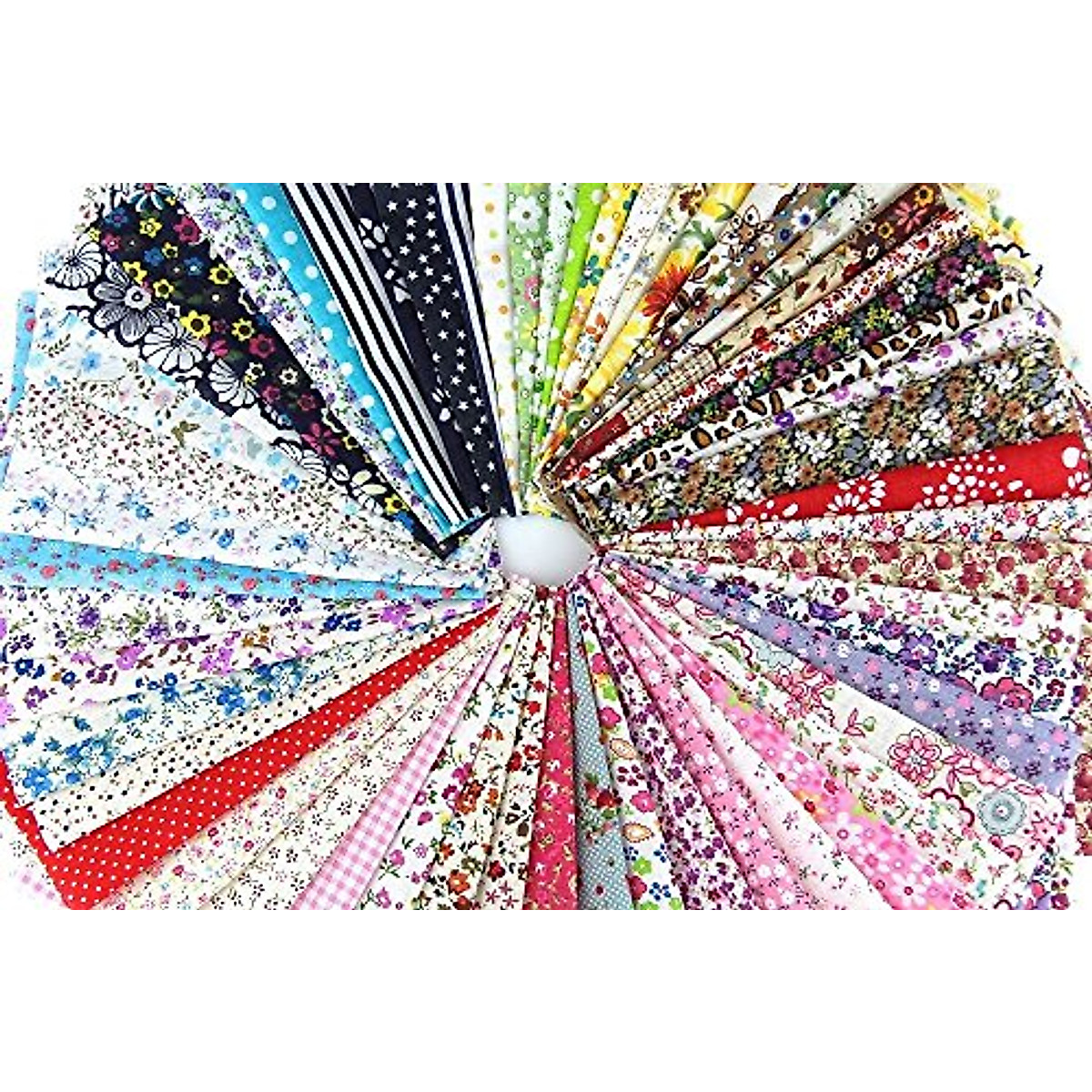 RayLineDo 60 Pcs Fabric Cotton 100% Printed Boundle Patchwork Squares of 2025cm