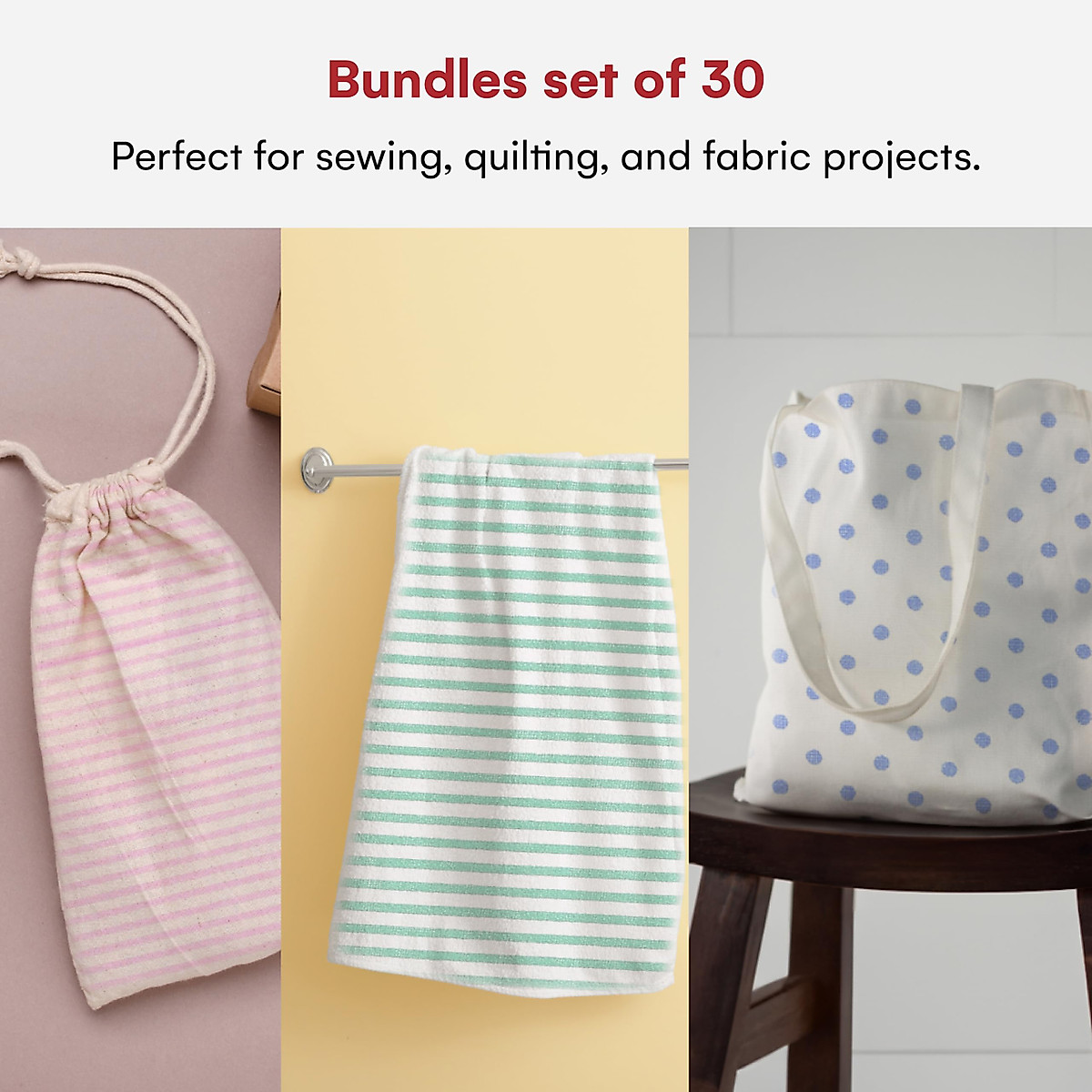 Precision Quilting Tools Quilting Fabric Squares - Set of 30-100% Cotton - Medium-Weight Cotton, Multicolor Textile Material, Ideal for Quilting & Sewing, Flora Fabric Squares, 3.9" X 3.9"