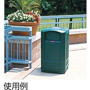 Rubbermaid Commercial Products Plaza Trash Can, 50 GAL, Black Plastic, Outdoor for Stadiums/Parks/Shopping Plazas