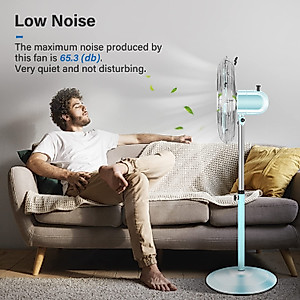 InfiniPower 16 Inch High Velocity Stand Fan, Adjustable Heights, 75°Oscillating, Quality Made Fan with 3 Settings Speeds, Heavy Duty Metal for Industrial, Commercial, Residential, Color: Green