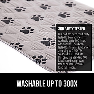 Gorilla Grip Reusable Puppy Pads, 40x26, Slip Resistant Pet Crate Mat, Absorbs Urine, Waterproof, Cloth Pee Pad for Training Puppies, Washable Incontinence Underpads, Chucks, Protects Sofa, Furniture