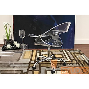 Baxton Studio Elia Clear Acrylic Height Adjustable Swivel Office Chair