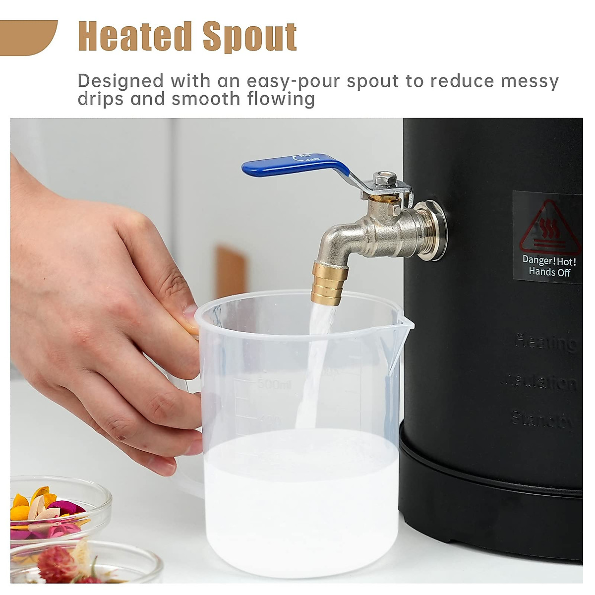 FAST MELT 6 Qts Soap Melter for Soap Making - Electric Soap Base Melting Pot Large Capacity with Quick Pour Spout, Auto Melt & Warm Mode Ideal for Homemade Soap Business Easy Clean