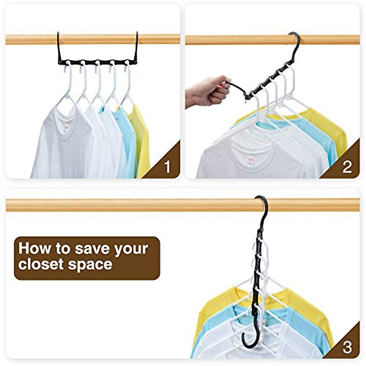 Pretigo Magic Hangers Space Saving Hangers 10 Pack Closet Space Saver Hanger Organizer Multi Hangers Space Saving