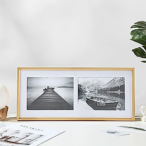 UMICAL 5x7 Picture Frame bundle with 5x7 Aluminum Picture Frame with 2 Mats and HD Plexiglass Metal Molding Photo Frames