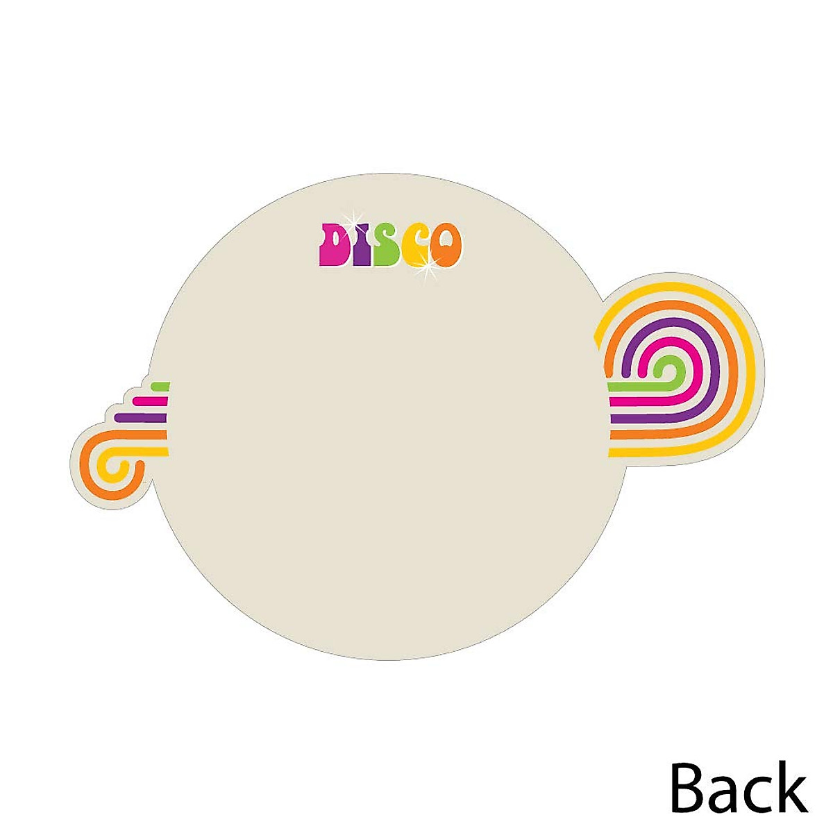 Big Dot of Happiness 70's Disco - Shaped Thank You Cards - 1970s Disco Fever Party Thank You Note Cards with Envelopes - Set of 12