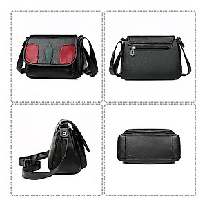 Oichy Shoulder Handbags for Women Lightweight Purses and Handbags PU Leather Crossbody Bags Fashion Messenger Bags (Black)