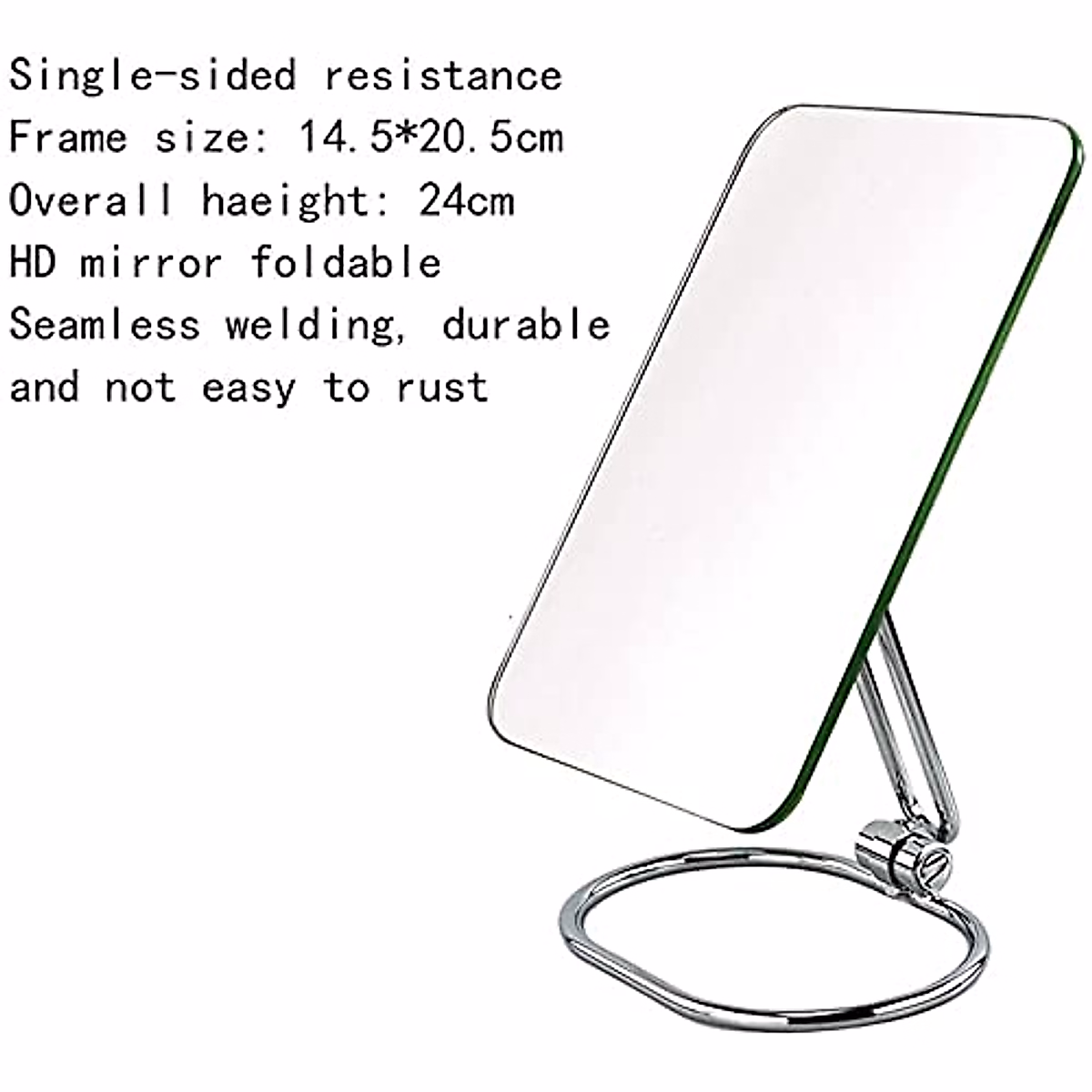 Table Desk Vanity Makeup Mirror Portable Mirror with Metal Stand Adjustable Rotation Tavel Make Up Mirror Hanging Bathroom for Shower Shaving