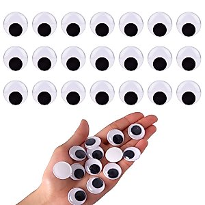 BEADNOVA Black Wiggle Googly Eyes Wobbly Eyes with Self Adhesive Sticker for DIY Craft Scrapbooking (20mm, 200pcs)