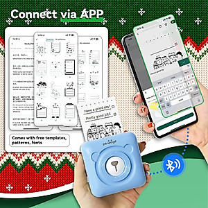 PeriPage A6 Mini Printer, Maximum Printing Width 2", Wireless Bluetooth Portable Thermal Printer, 203 DPI Clear Resolution, Connected Through Mobile APP, Can Print Labels, Stickers, Photos (Gift Box)
