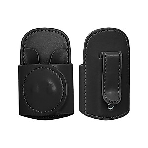 Magnetic Stethoscope Holder for Scrubs, with Leather-Covered Clip for Littmann ＆ Most Stethoscopes, Stethoscope Holder Clip for Scrubs/Belts/Backpacks, Black